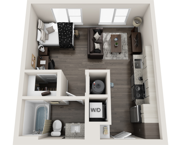 Studio Apartment Floor Plans